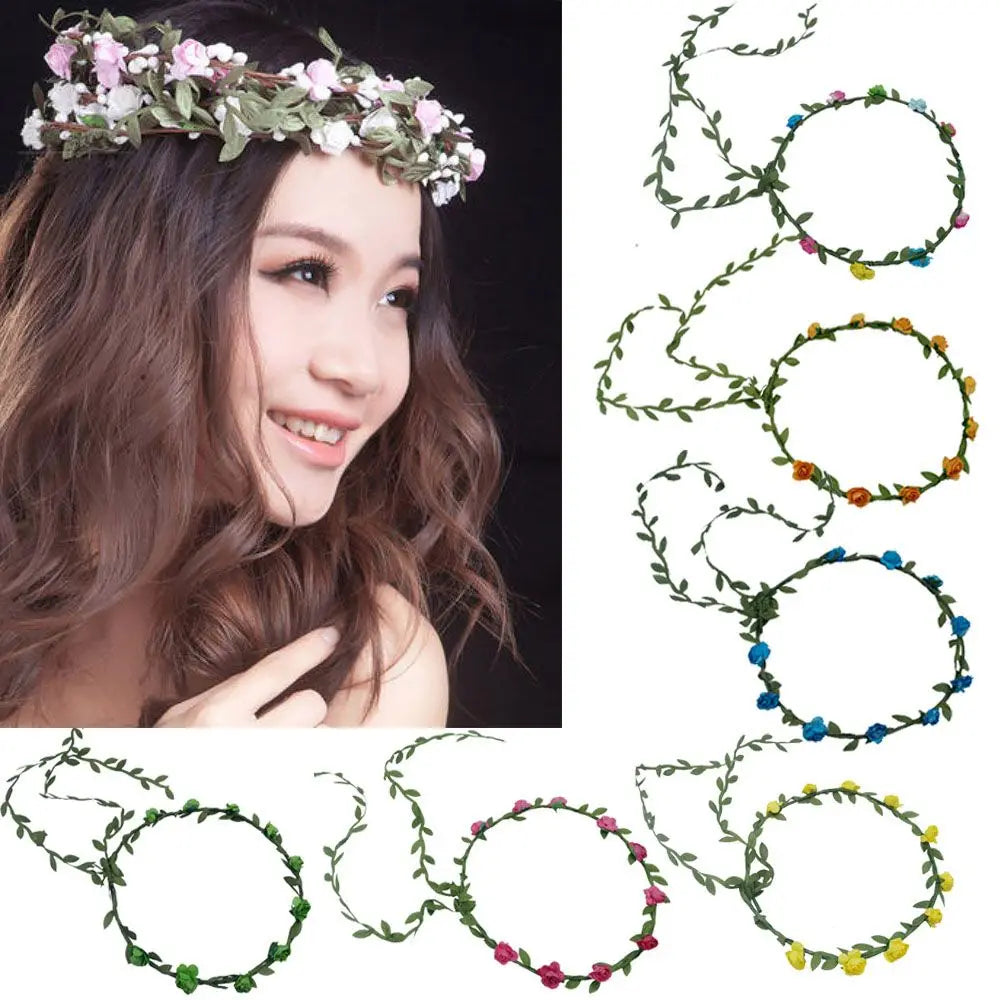 Bohemian Flower Headbands For Bride Crown Hair Band Wedding Floral Hea
