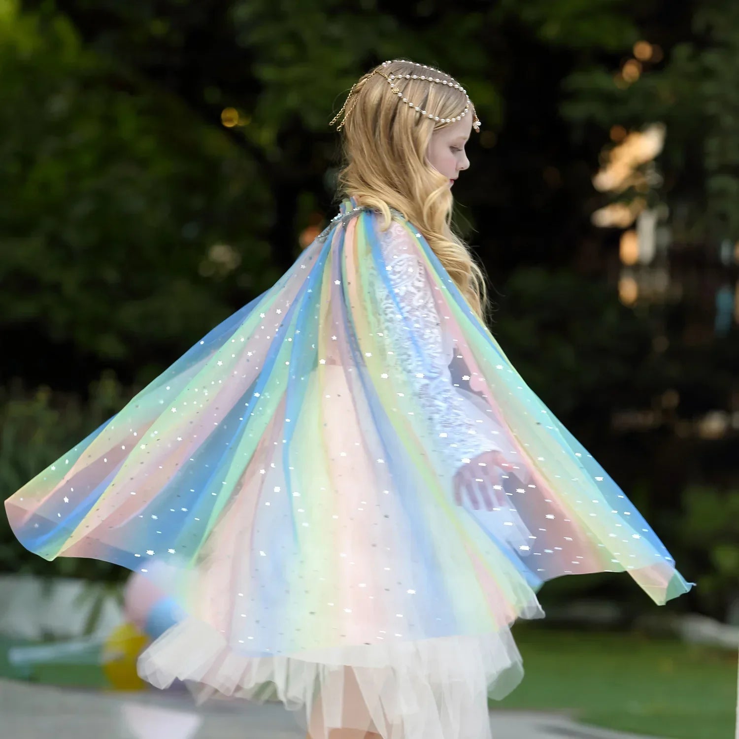 Princess Robe Rainbow Kids Princess Cloak For Girl Princess Cape Cloak