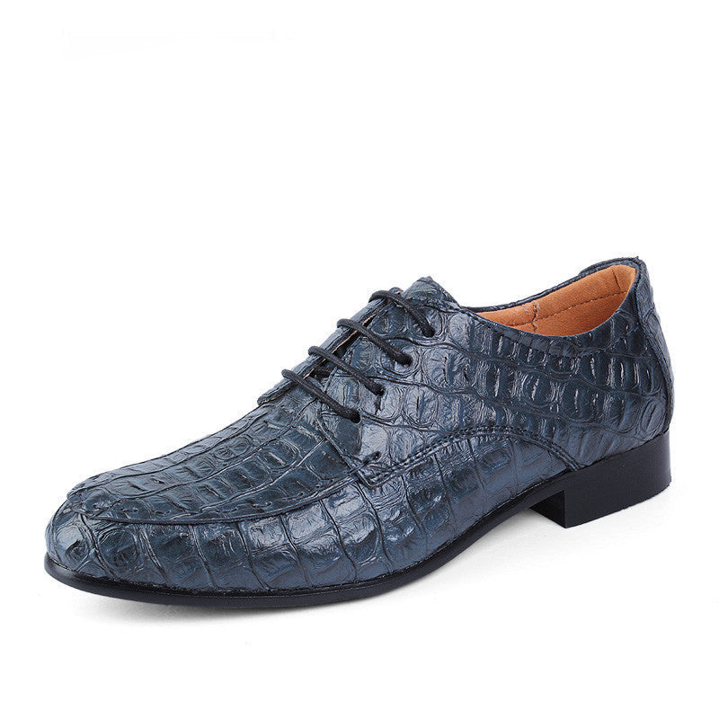 Handmade genuine leather men shoes, Fashion flat shoes, Crocodile busi