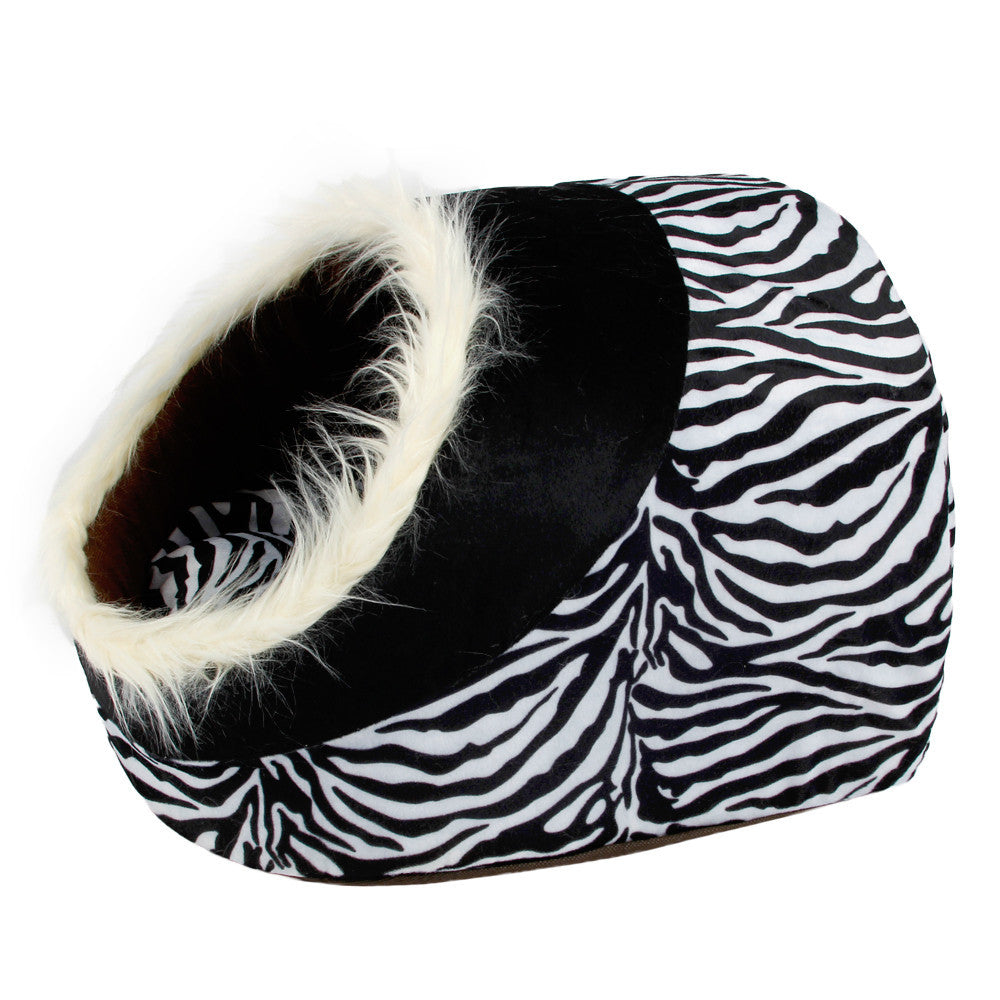 Pet House for Puppy Cat Dog Leopard Gain/Zebry/Paw Prints/Peach Hearts