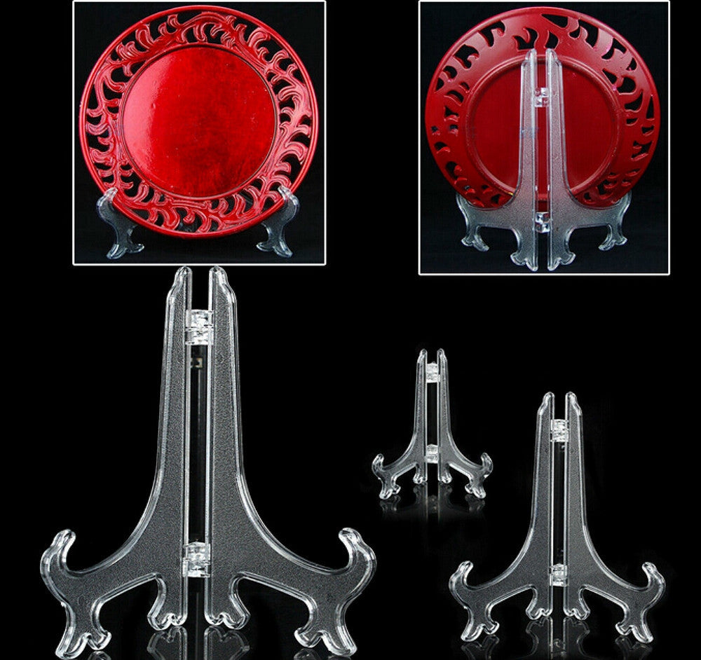 5 pcs Classic Display Stand Stander Holder Easel Black & Clear Bowl Pl